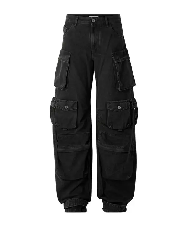 Attico Low-waisted Work Jeans With Patch Pockets