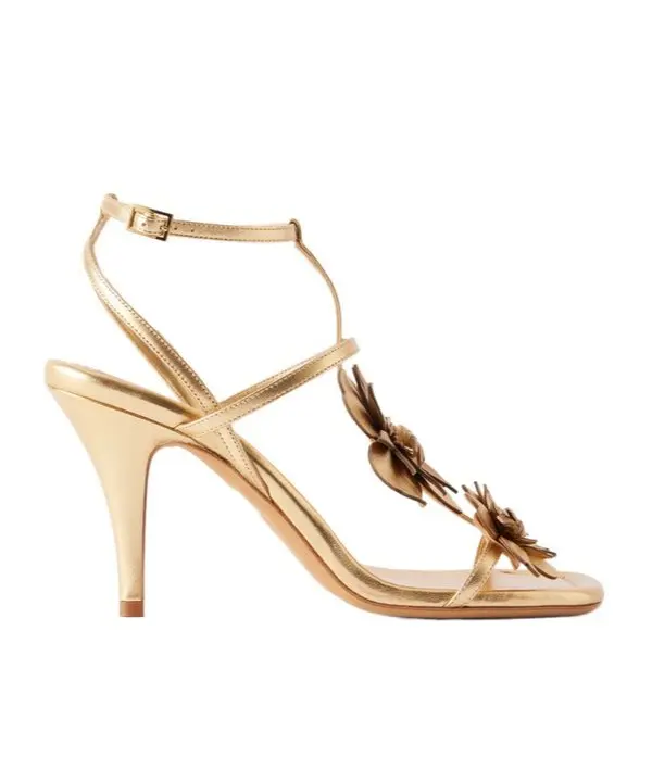 Zimmermann Metallic-leather Sandals - Nude