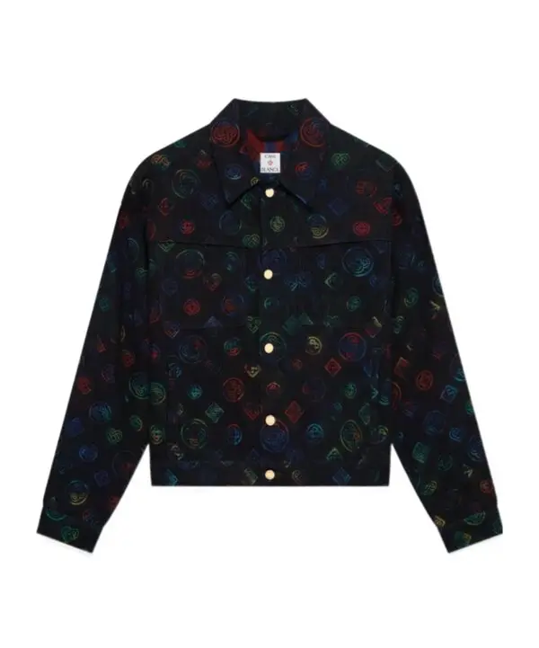 Casablanca Heatmap Monogram Denim Jacket - Navy