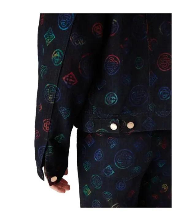 Casablanca Heatmap Monogram Denim Jacket - Navy