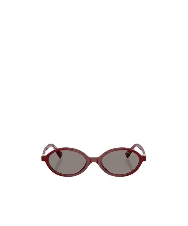 Miu Miu Oval Frame Full Rim Sunglasses - Gray