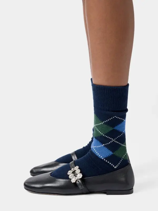 ROGER VIVIER Round Toe Mini Flower Buckle Ballet Flats