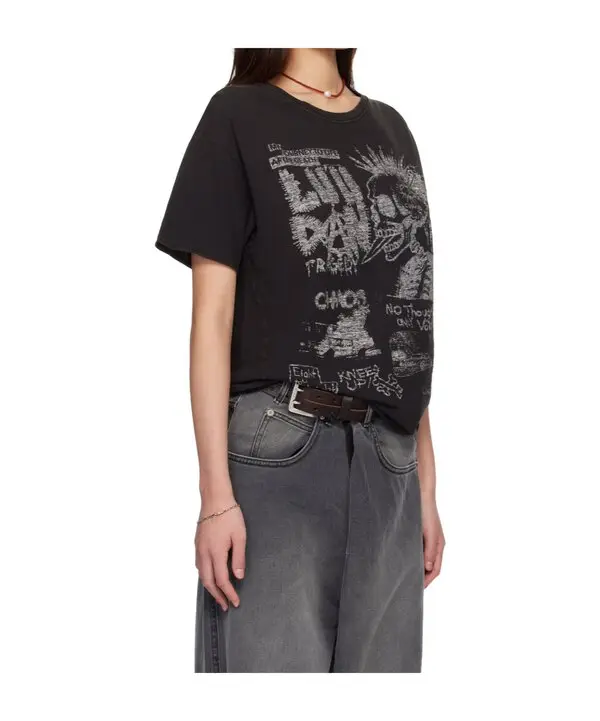 LU'U DAN Thrash Crew Neck T-shirt - Black
