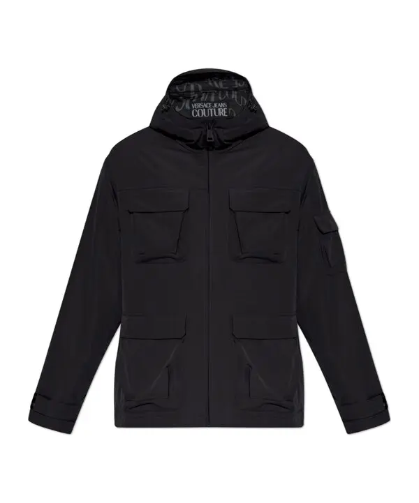 Versace Logo Patch Hooded Insulated Jacket