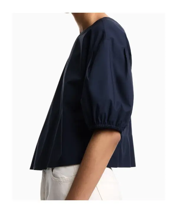 Emporio Armani Puff-sleeve Poplin Blouse