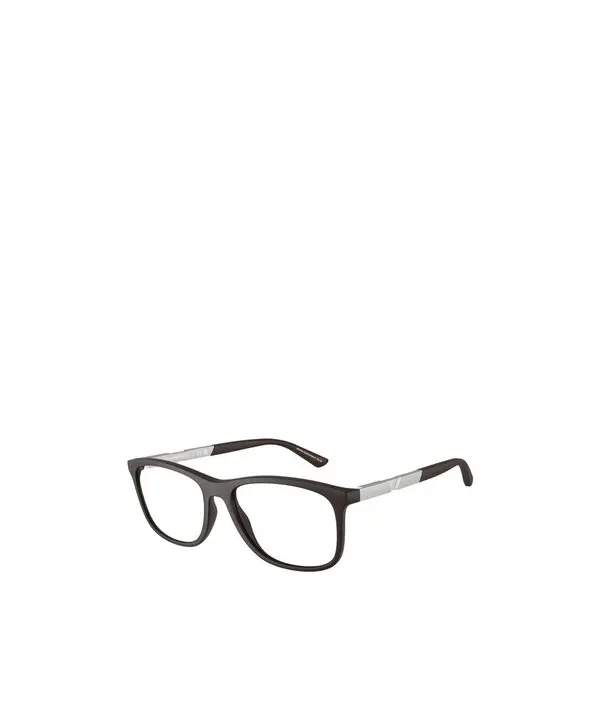Emporio Armani Rectangular Frame Full Rim Eyeglasses - Black