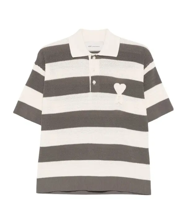 Ami De Coeur Striped Polo - White