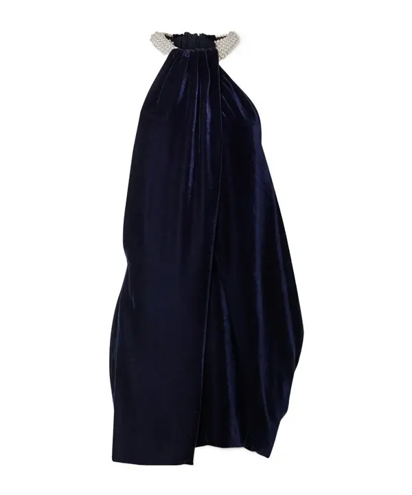 Stella McCartney Embellished Velvet Halterneck Mini Dress