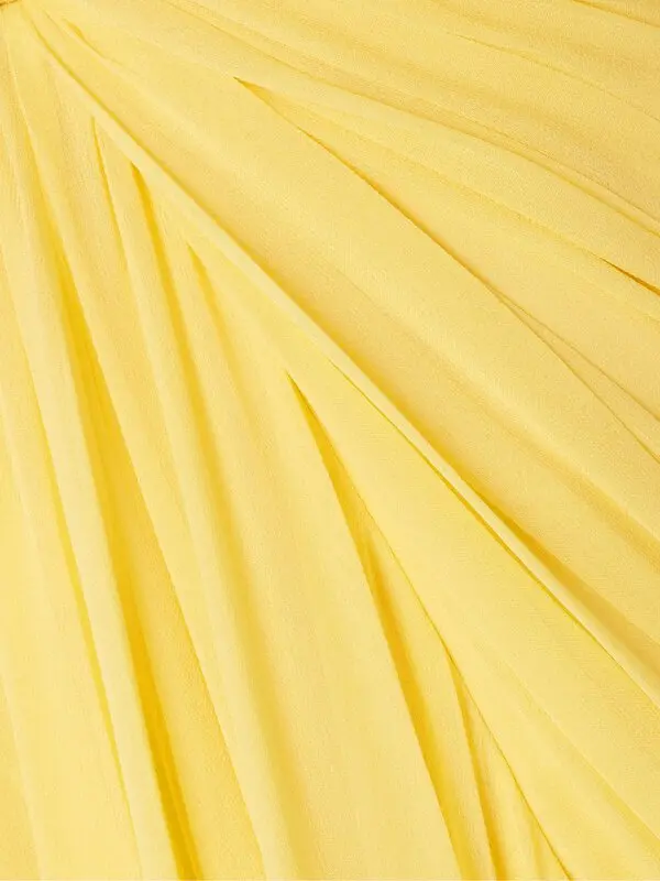 Cult Gaia Ritz Gathered Silk-chiffon Halterneck Maxi Dress - No