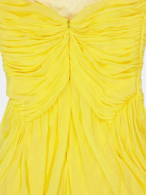 Cult Gaia Ritz Gathered Silk-chiffon Halterneck Maxi Dress - No