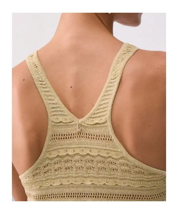 Liu Jo Openwork Knit Top With Lurex Inserts