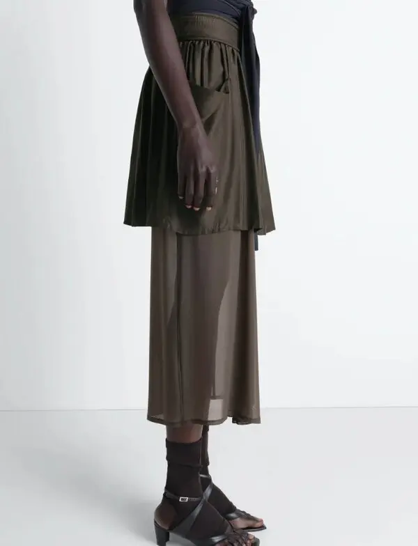 LEMAIRE Pockets Draped Asymmetric Skirt - Mocha