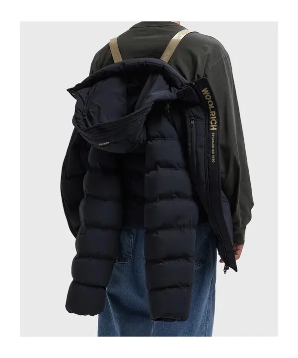 Woolrich Zipped Hooded Down Puffer Jacket - Black