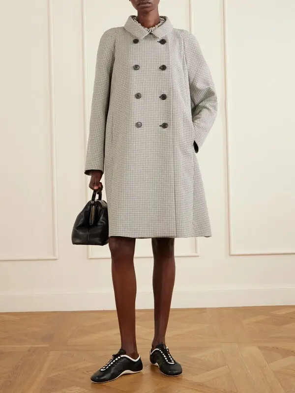 Dries Van Noten Double-breasted Checked Woven Coat