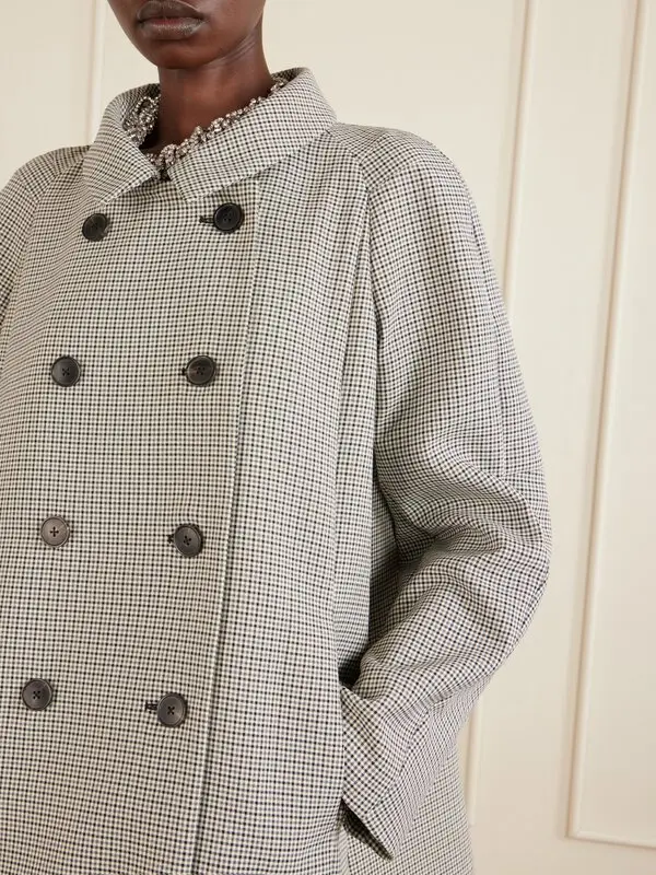 Dries Van Noten Double-breasted Checked Woven Coat