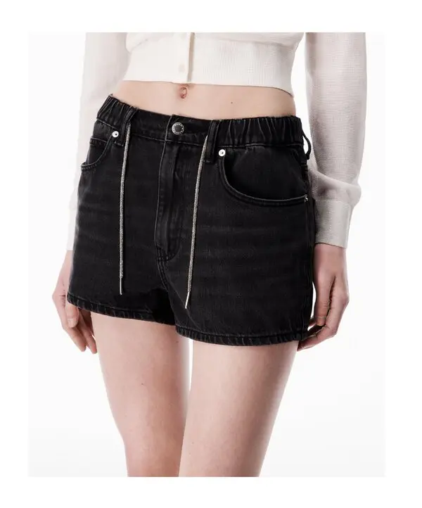 Alexander Wang Marathon Crystal-trim Shorts - Black
