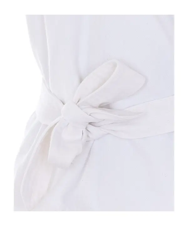 LEMAIRE V-neck Belted Cotton Vest - White