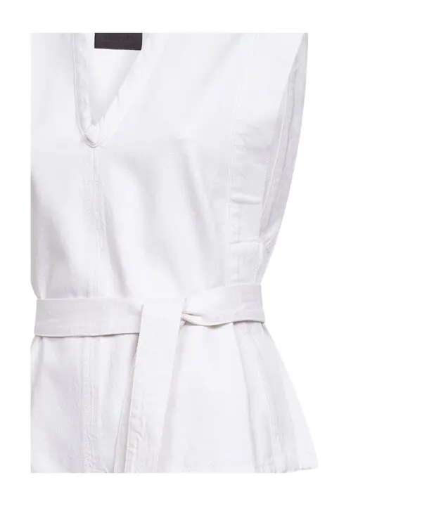 LEMAIRE V-neck Belted Cotton Vest - White