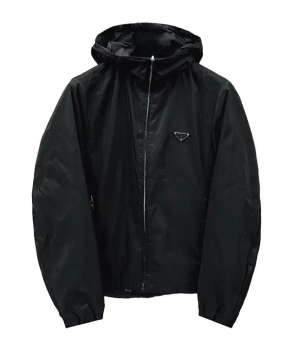 Prada Long Sleeve Zip-up Jacket With Logo Detail