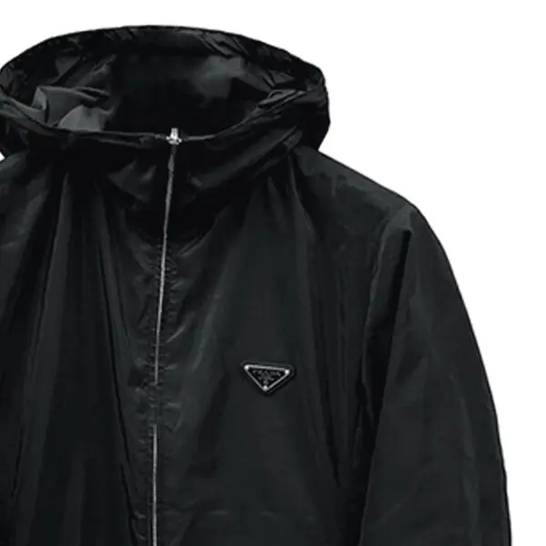 Prada Long Sleeve Zip-up Jacket With Logo Detail