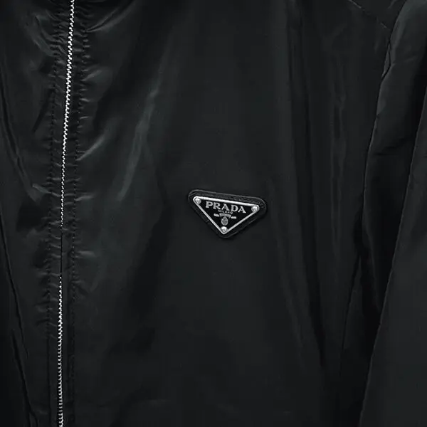 Prada Long Sleeve Zip-up Jacket With Logo Detail