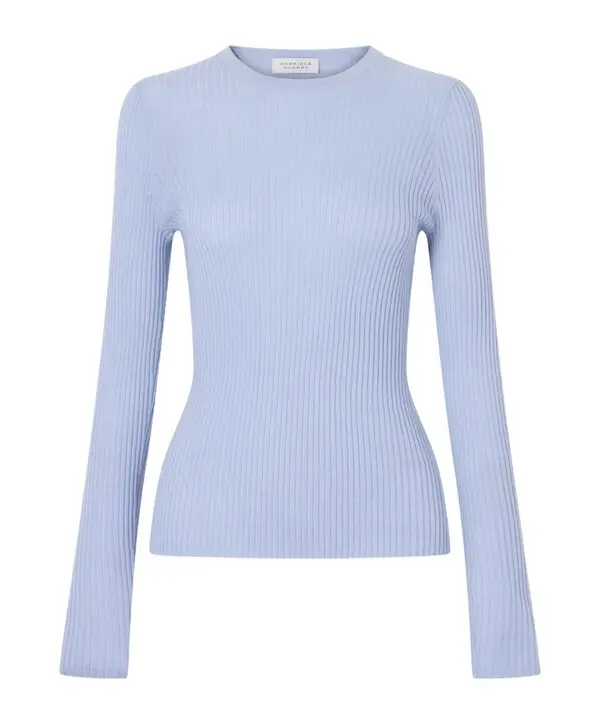 Gabriela Hearst Rib Knit Crew Neck Long Sleeve Sweater