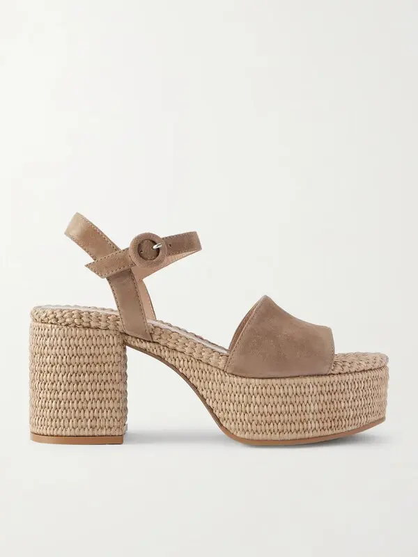 GIANVITO ROSSI Carol 35 Suede Platform Sandals