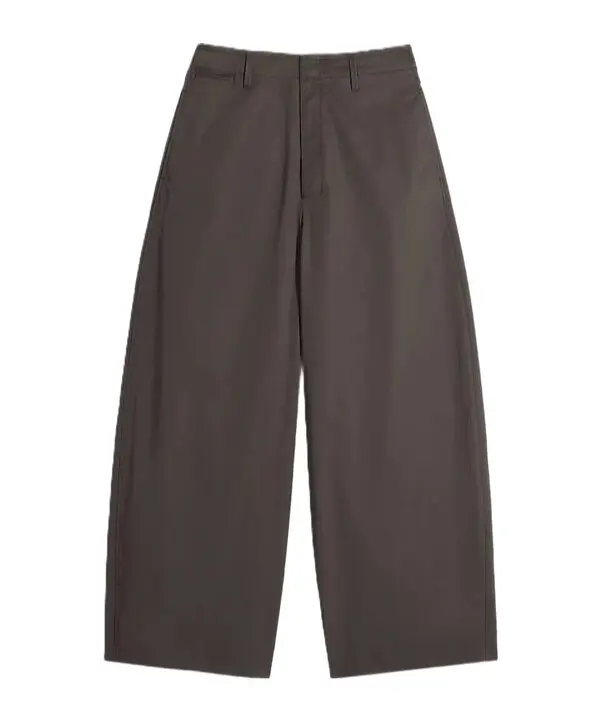 LEMAIRE Wide Leg Chino Trousers - Black