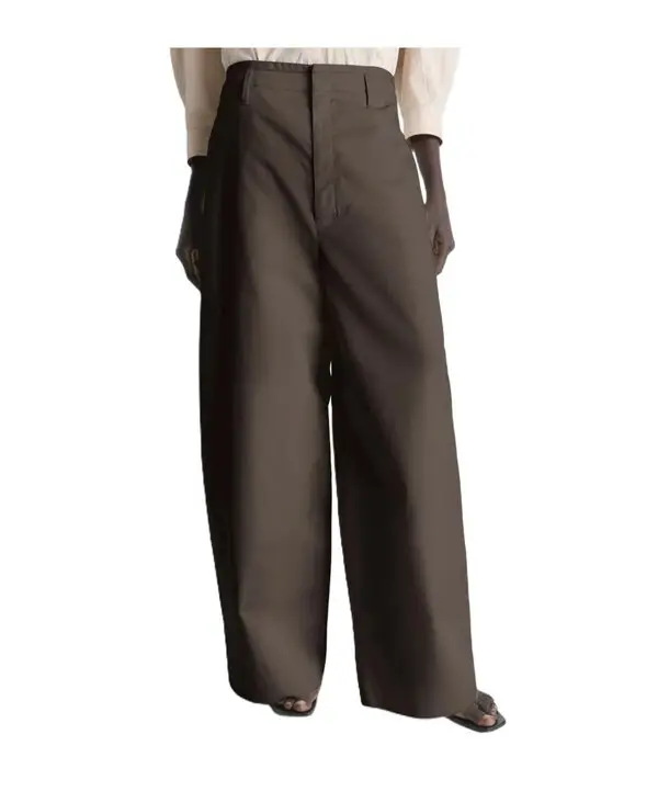 LEMAIRE Wide Leg Chino Trousers - Black