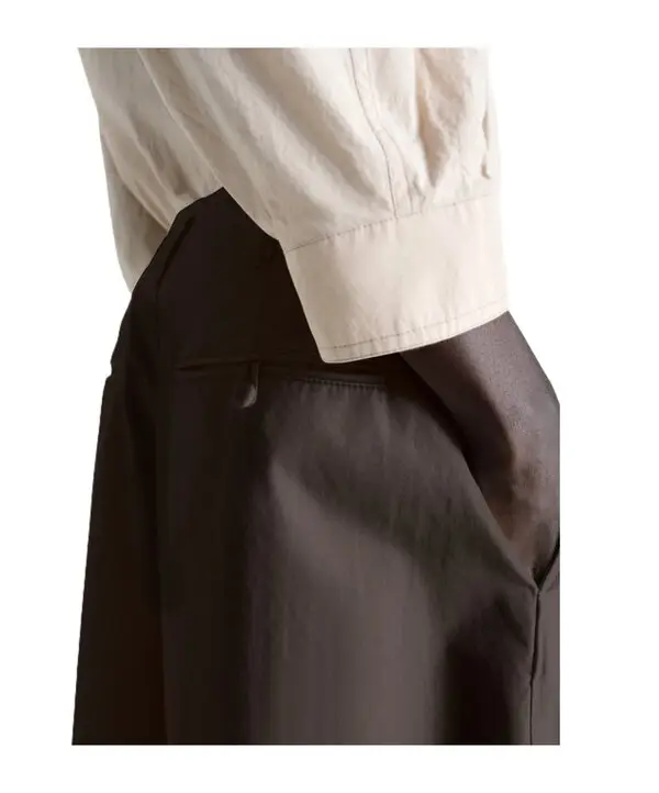 LEMAIRE Wide Leg Chino Trousers - Black