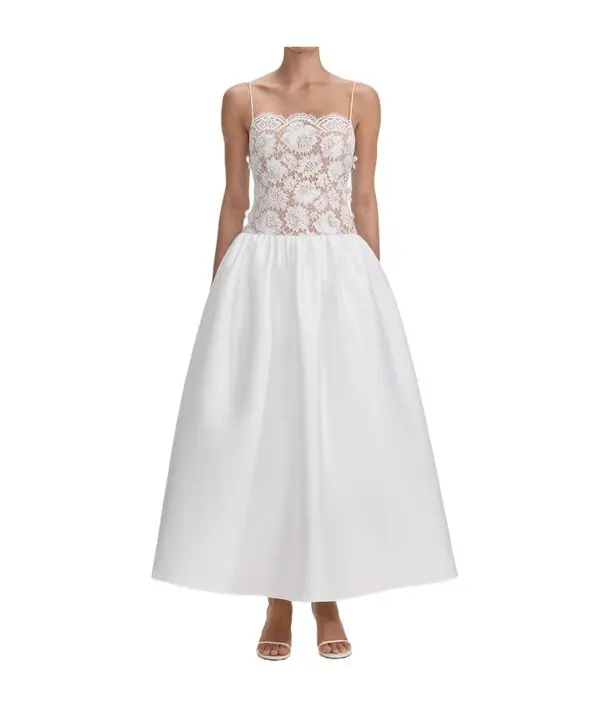 SELF-PORTRAIT Lace-detail Midi Dress