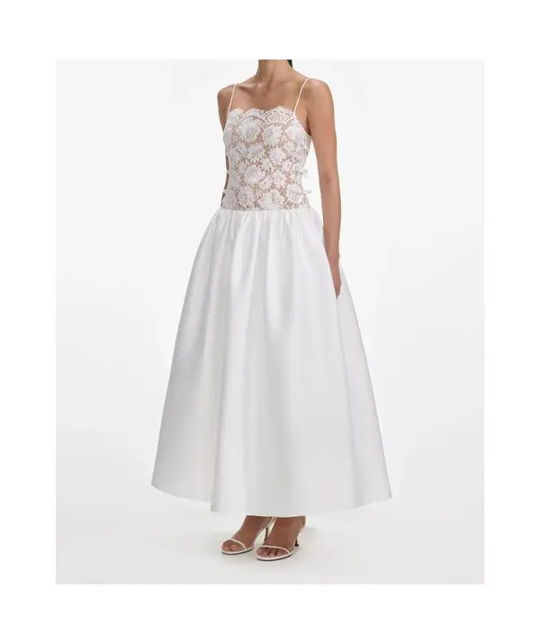 SELF-PORTRAIT Lace-detail Midi Dress