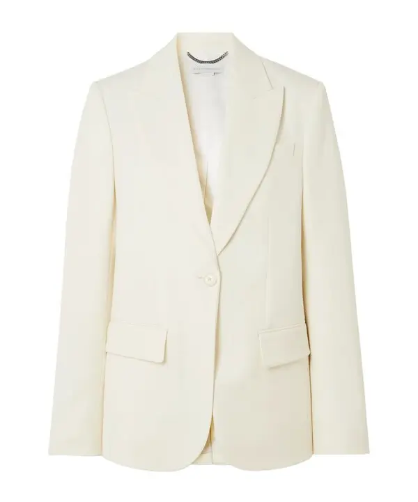 Stella McCartney Wool Twill Single-breasted Blazer - White
