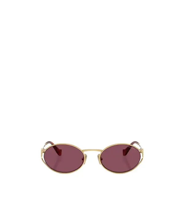 Miu Miu Oval Frame Sunglasses - Red