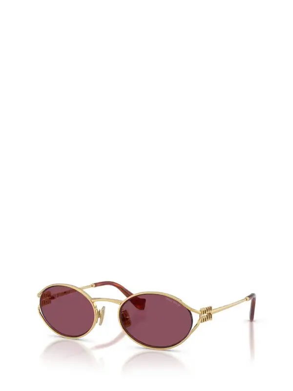 Miu Miu Oval Frame Sunglasses - Red