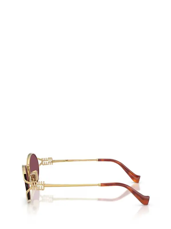 Miu Miu Oval Frame Sunglasses - Red