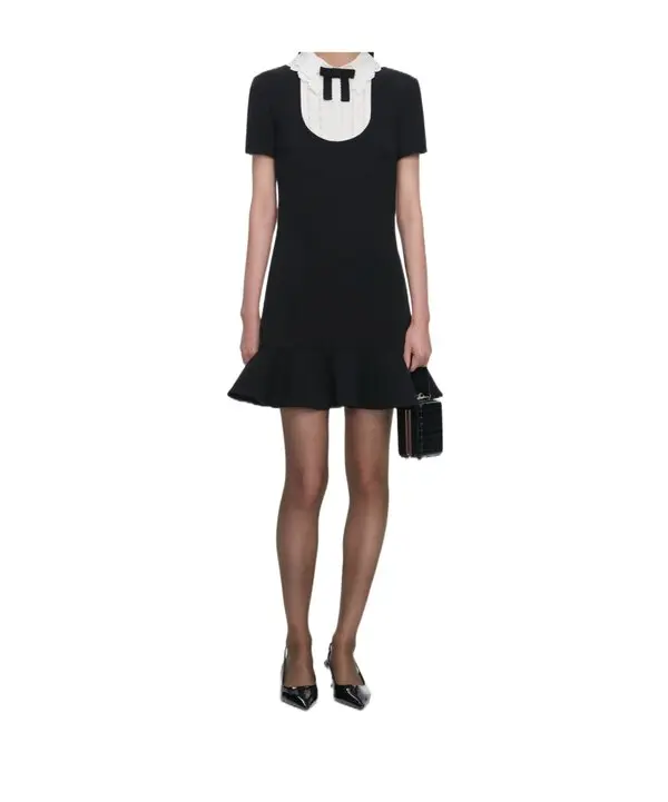SELF-PORTRAIT Ruffled Bow Mini Dress