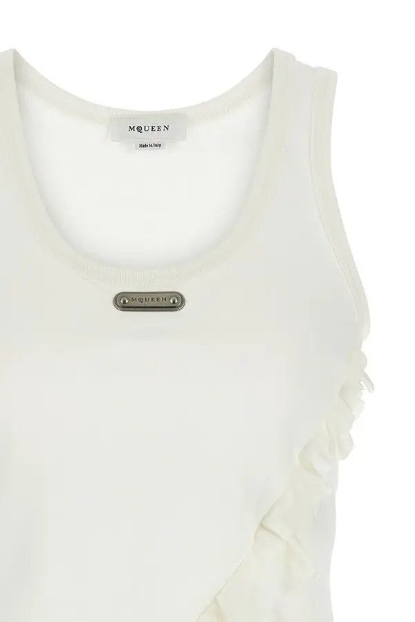 Alexander McQueen Asymmetrical Ruffle Tank Top - Ivory