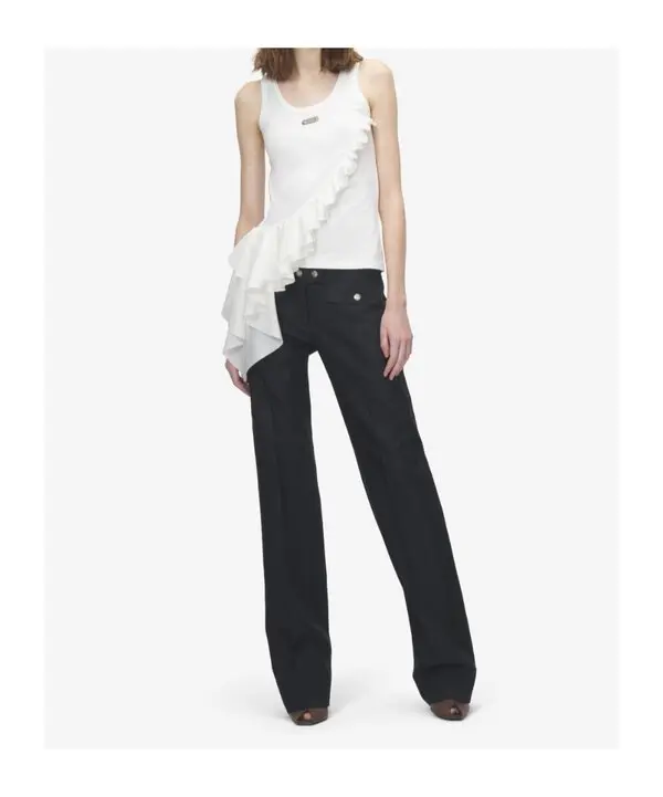 Alexander McQueen Asymmetrical Ruffle Tank Top - Ivory