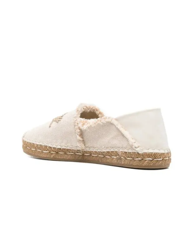 JIMMY CHOO Round Toe Slip-on Flat Espadrilles - White