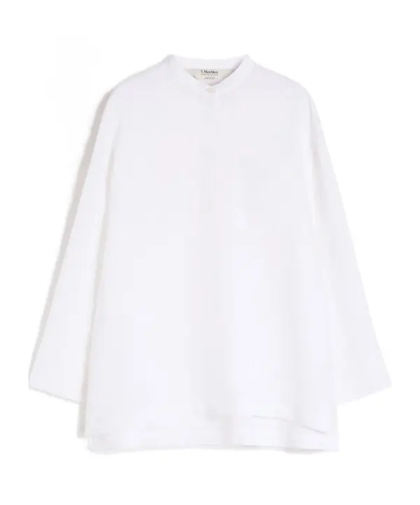 Max Mara Linen Shirt With Concealed Ties - Optical White