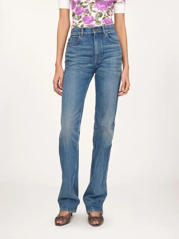Chloé Straight-leg Jeans In Medium Wash - Blue