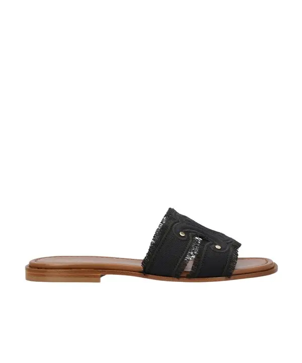 Celine Marina Mule In Canvas - Black