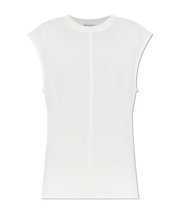 AMI Paris Sleeveless Fitted Top - White