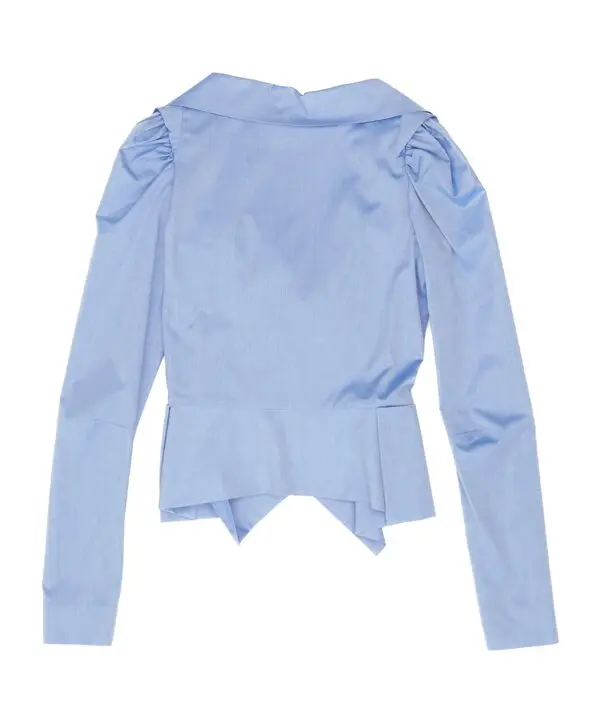 VIVIENNE WESTWOOD Long-sleeved Shirt With Ruffled Hem - Blue