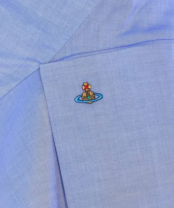 VIVIENNE WESTWOOD Long-sleeved Shirt With Ruffled Hem - Blue