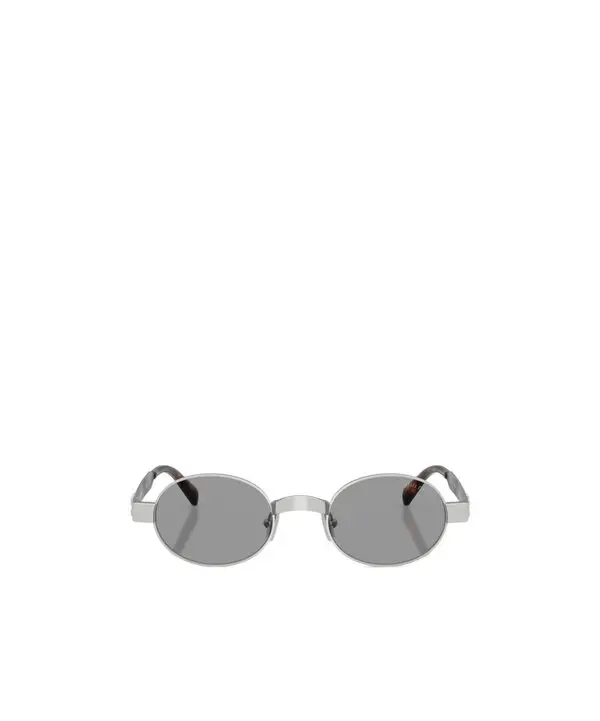 Miu Miu Oval Full Rim Sunglasses - Silver