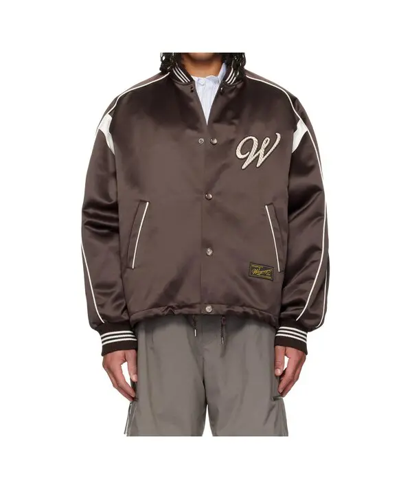 WOOYOUNGMI Embroidered Logo Baseball Jacket - Brown