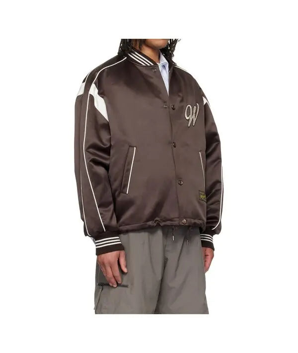 WOOYOUNGMI Embroidered Logo Baseball Jacket - Brown