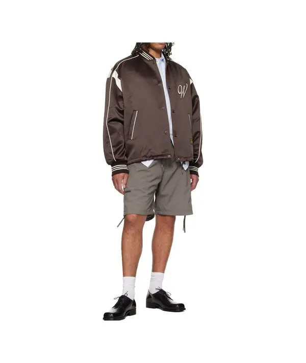 WOOYOUNGMI Embroidered Logo Baseball Jacket - Brown